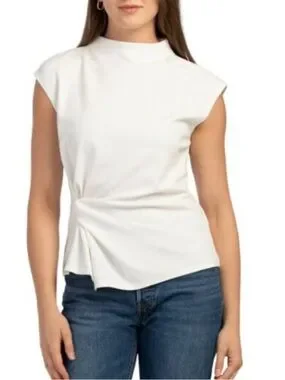 Modern Works | Tops | Modern Works Ivory Scuba Mock Neck Top | Poshmark